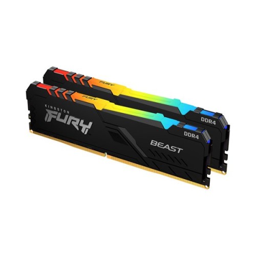 Ram Desktop Kingston Fury Beast RGB (KF432C16BBAK2/16) 16GB (2x8GB) DDR4 3200Mhz